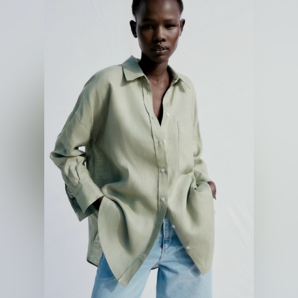 Zara | Tops | Zara Oversized Linen Shirt | Poshmark